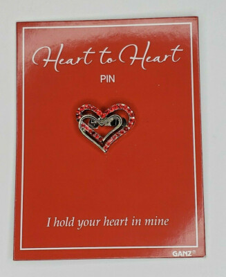 Ganz Hear To Heart Gem Detail Pin Silver Tone & Red U80 | eBay