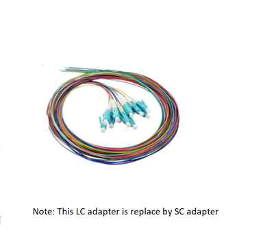 12 Fibers SC OM3 Multimode Color-Coded Fiber Optic Pigtail, Unjacketed ...