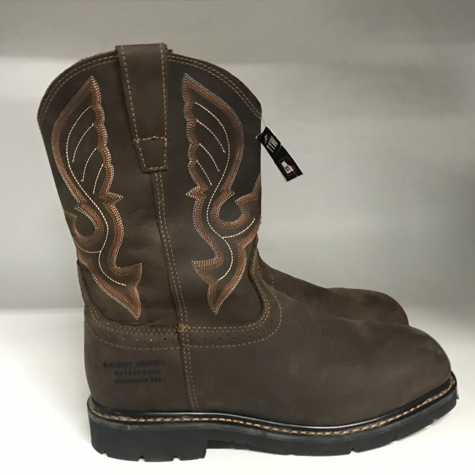 Botas de trabajo Cody James Comp Toe, color marrón, talla 11, extra anchas
