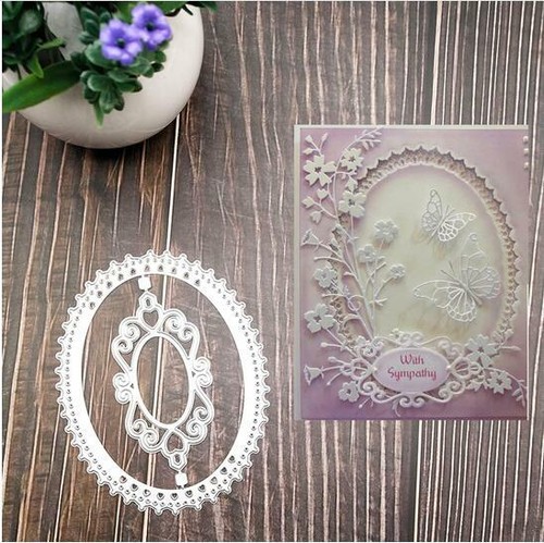 Lace Oval frame Metal Cutting Dies DIY Scrapbooking Embossing Die ...