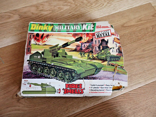 VINTAGE 1974 DINKY MILITARY KIT 155MM MOBIL GUN MISSING TRACKS | eBay UK