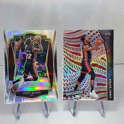 JIMMY BUTLER 2020/21 Select Silver Prizm SP + Revolution Shimmer SP ...