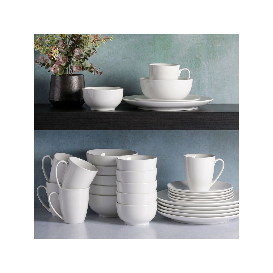Gibson Ogalla 30-Pc. Ceramic Dinnerware Set - White REMAILER ONE SIZE ...
