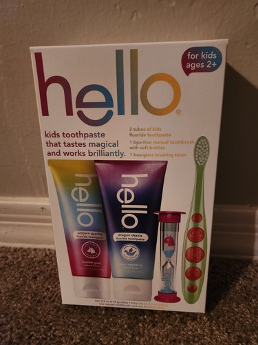 hello Kids 2+ Toothpaste/Toothbrush Set. Unicorn Sparkle & Dragon ...