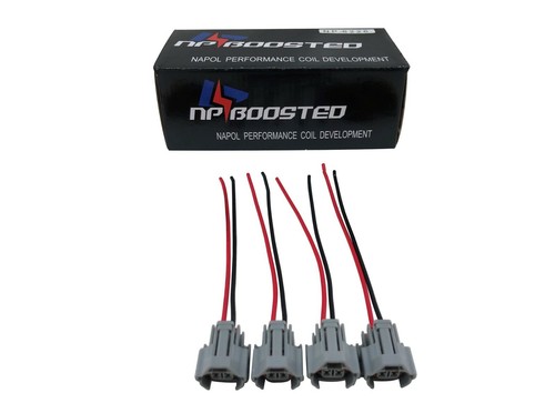 4 Denso Fuel Injector Connectors Bottom Slot Side Feed for Mazda Subaru ...