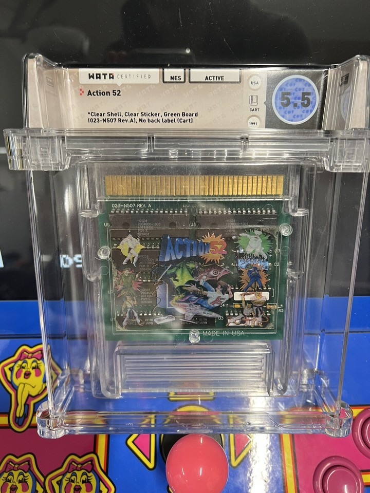 1991 Nintendo NES Action 52 Games Cheetahmen Graded WATA 5.5 Clear Cart ...
