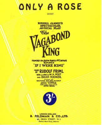 ONLY A ROSE Music Sheet-1951-RUDOLF FRIML-Duet-THE VAGABOND KING ...