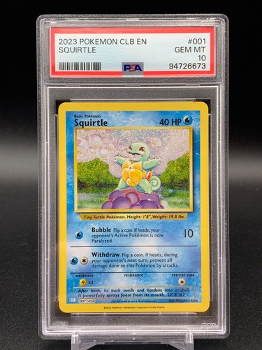 Pokemon Card PSA 10 Squirtle TCG Classic Box Holo Base Set CLB 001/034 ...