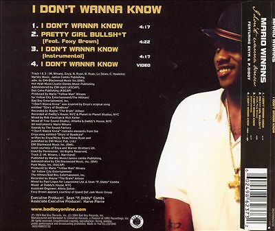 I Don't Wanna Know by Mario Winans (CD, 2005) for sale online | eBay
