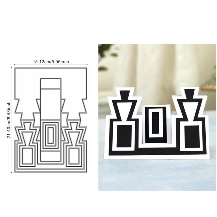 3D Stepper Folding Card Metal Cutting Dies Embossing Stencils ...
