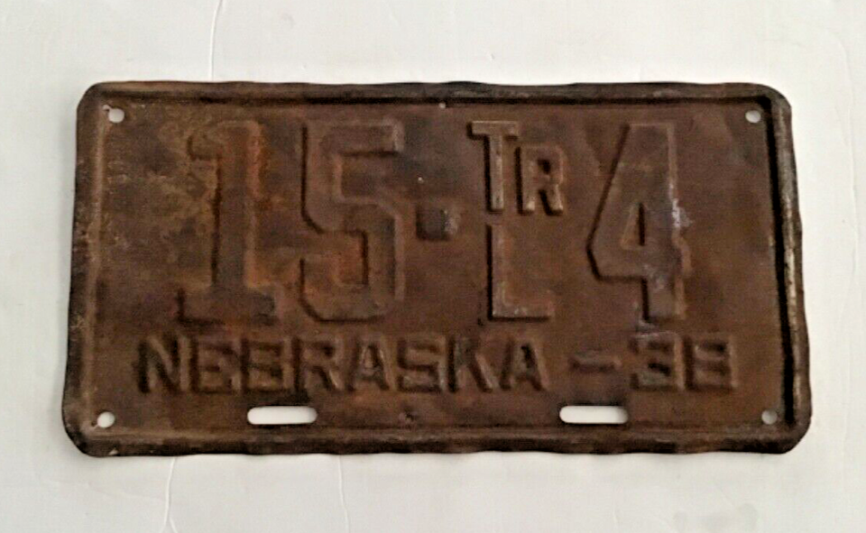 1938 Nebraska Trailer License Plate Tag 15 TRL 4 | eBay