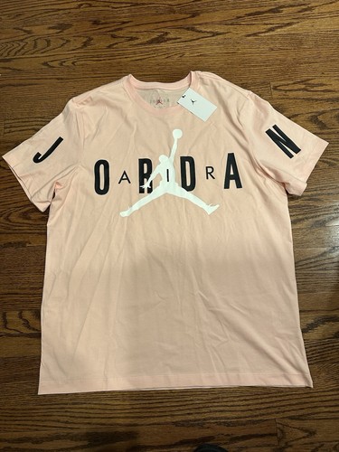 Nike Air Jordan Jumpan Spell Out T-Shirt Mens 2XL LIGHT PINK DV1445-622 ...