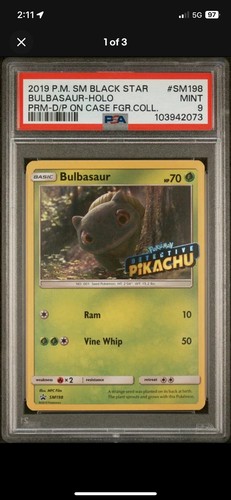 Pokemon TCG Bulbasaur Black Star Promo, Detective Pikachu Stamped PSA 9 ...
