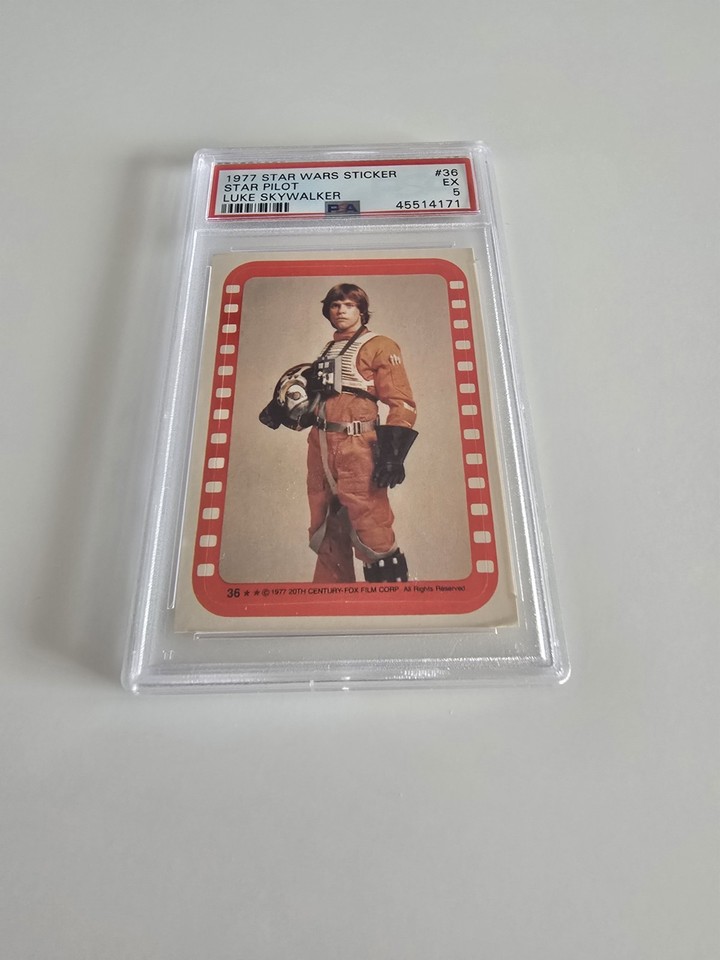 Star Wars 'Star Pilot' - Luke Skywalker Sticker (#36) PSA 5 EX *Topps ...