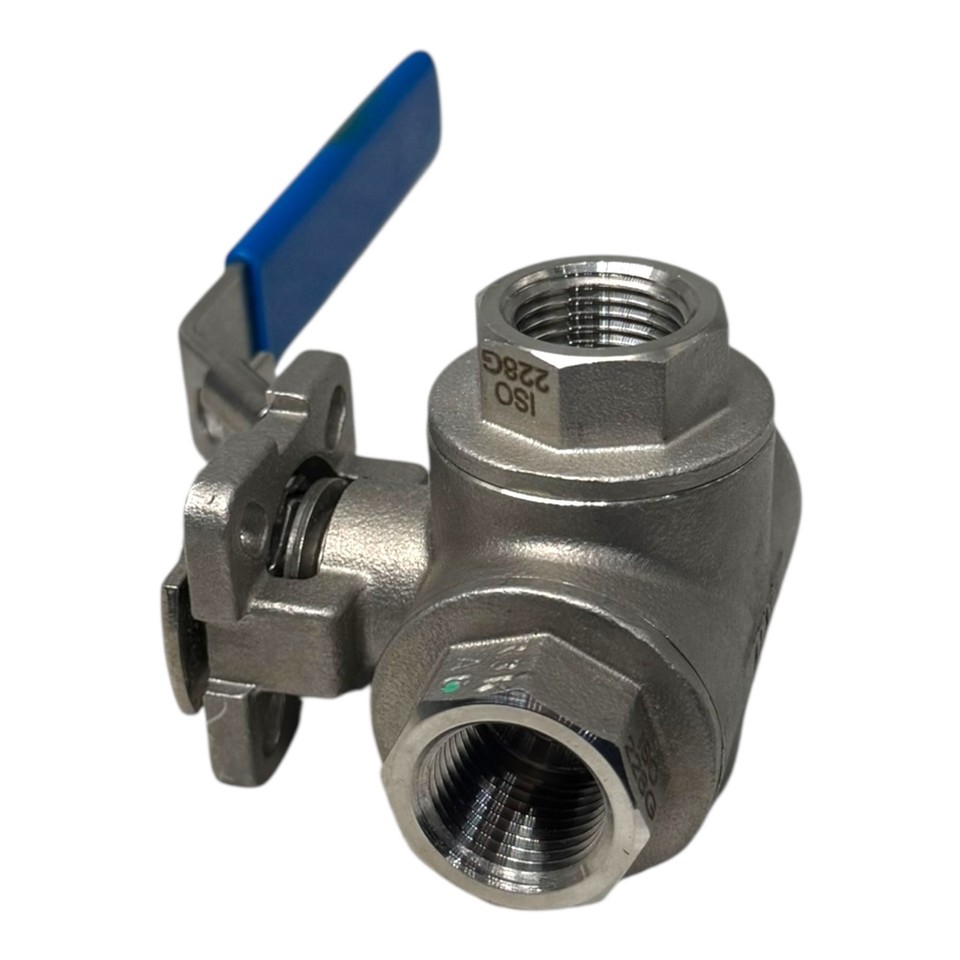 ECON Fig.7780 Ball Valve 1/2” Stainless Steel 3-Wege Valve T Bore Iso ...