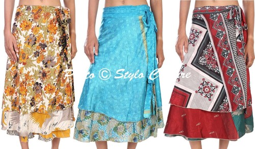 Lot de 3 pièces jupe hippie en coton ethnique Rapron Midi plage à ...