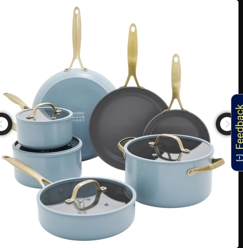 GreenPan Jewel Pro 11-Piece Cookware Set Hard Anodized Nonstick Blue ...