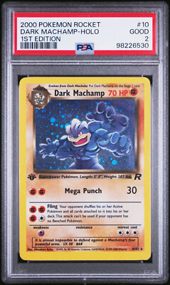 2000 POKEMON ROCKET 10 DARK MACHAMP-HOLO 1ST EDITION PSA 2 POPULATION 7 ...
