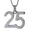 Sterling Silver Any One Number Pendant from 25 to 49 w/ 18" Italian Box ...