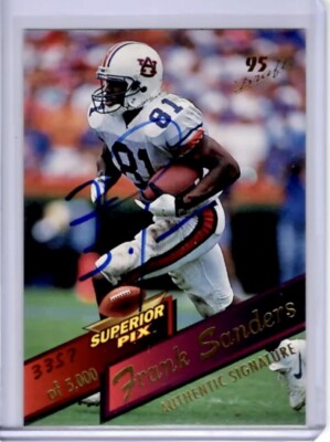 1995 SUPERIOR PIX DRAFT FRANK SANDERS Authentic Signature RC AUTO #3357 ...