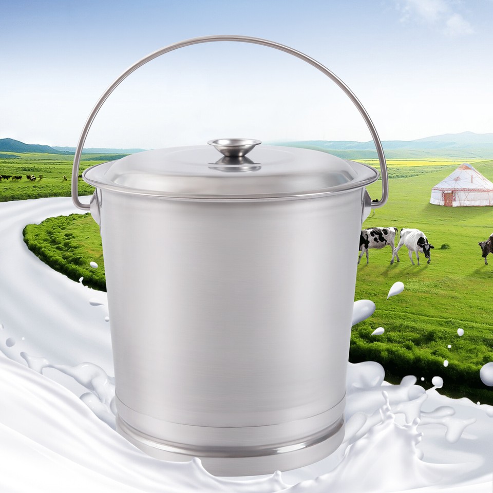 Stainless Steel Milk bucket Stainless Steel Milk Pail Bucket with Lid ...