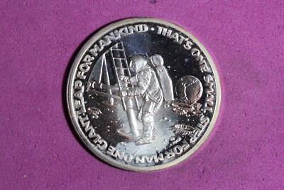 Neil Armstrong First Man on the Moon, One Small Step Silver Medal # ...