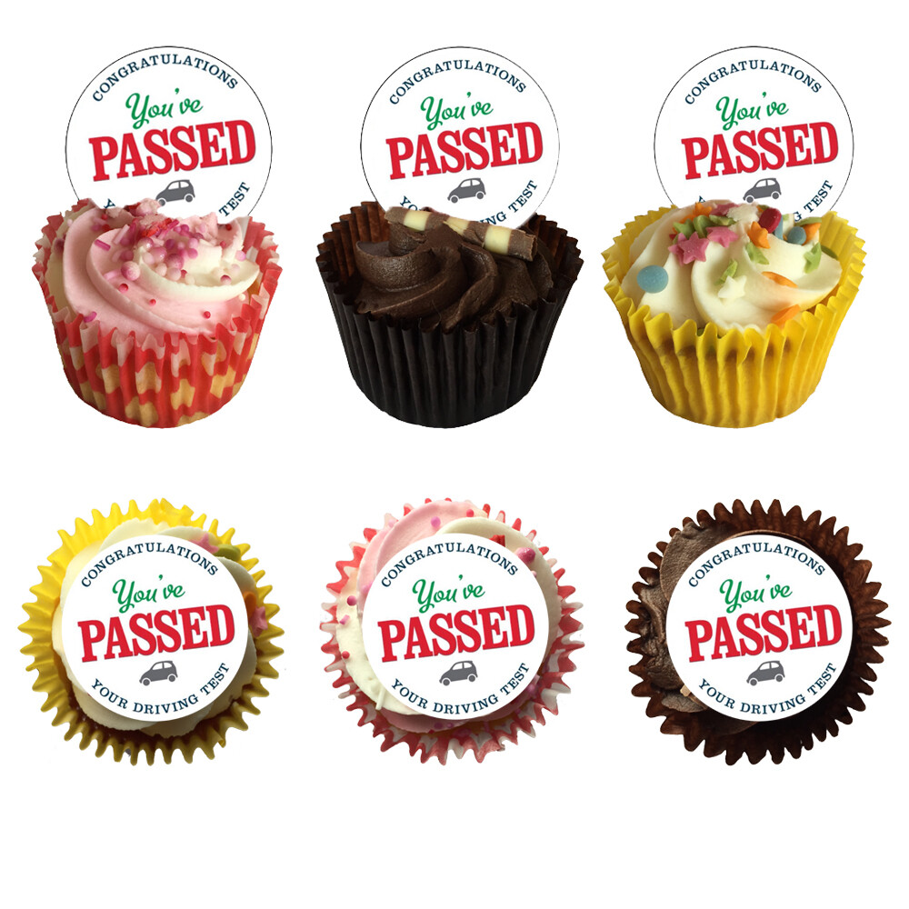 Pre Cut Passed Driving Test Cupcake Toppers Pass Well Done Edible Paper ...
