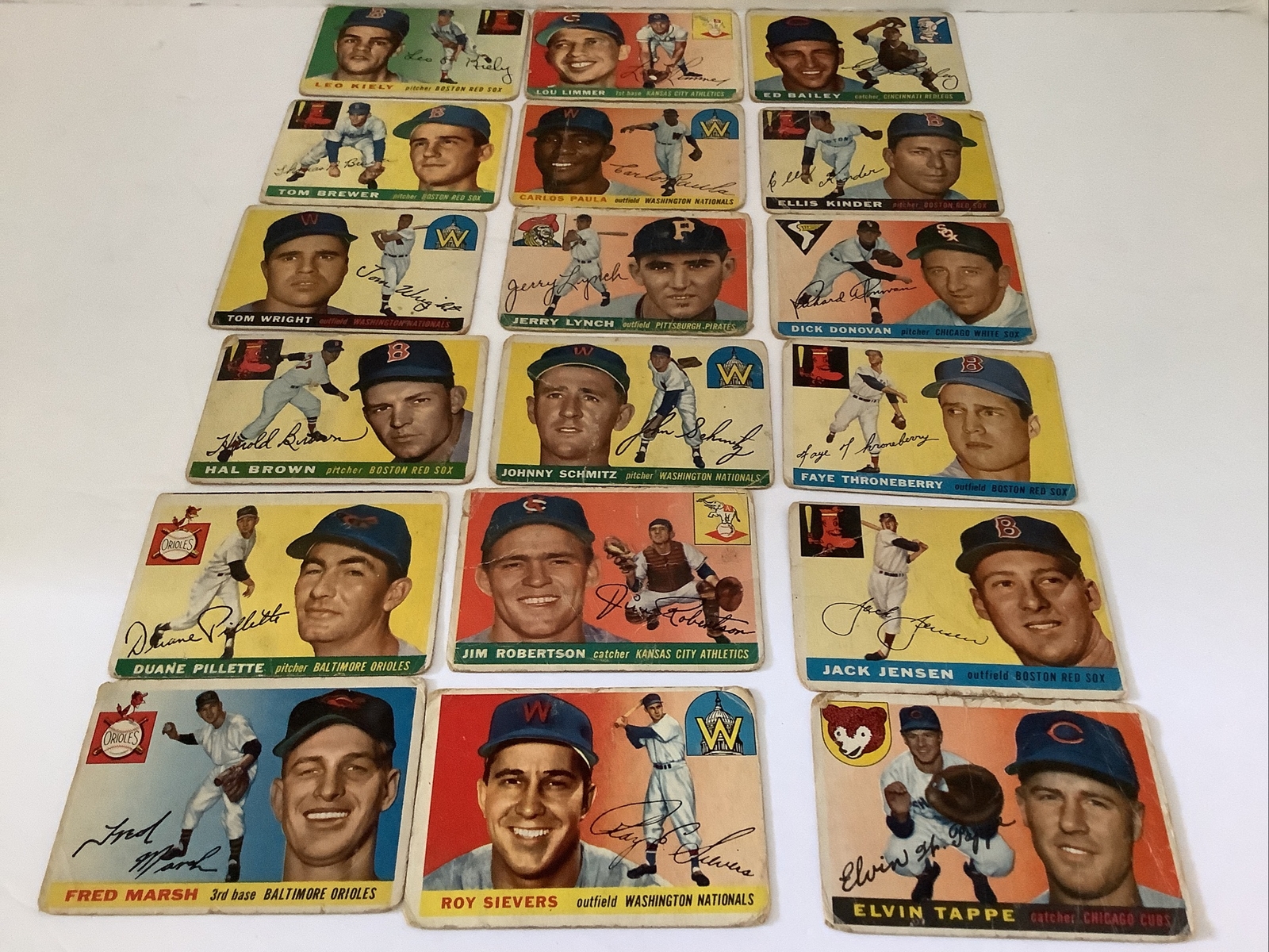 1955 Topps Baseball Cards Lot of 18 Cards Fair To Good Condition | eBay