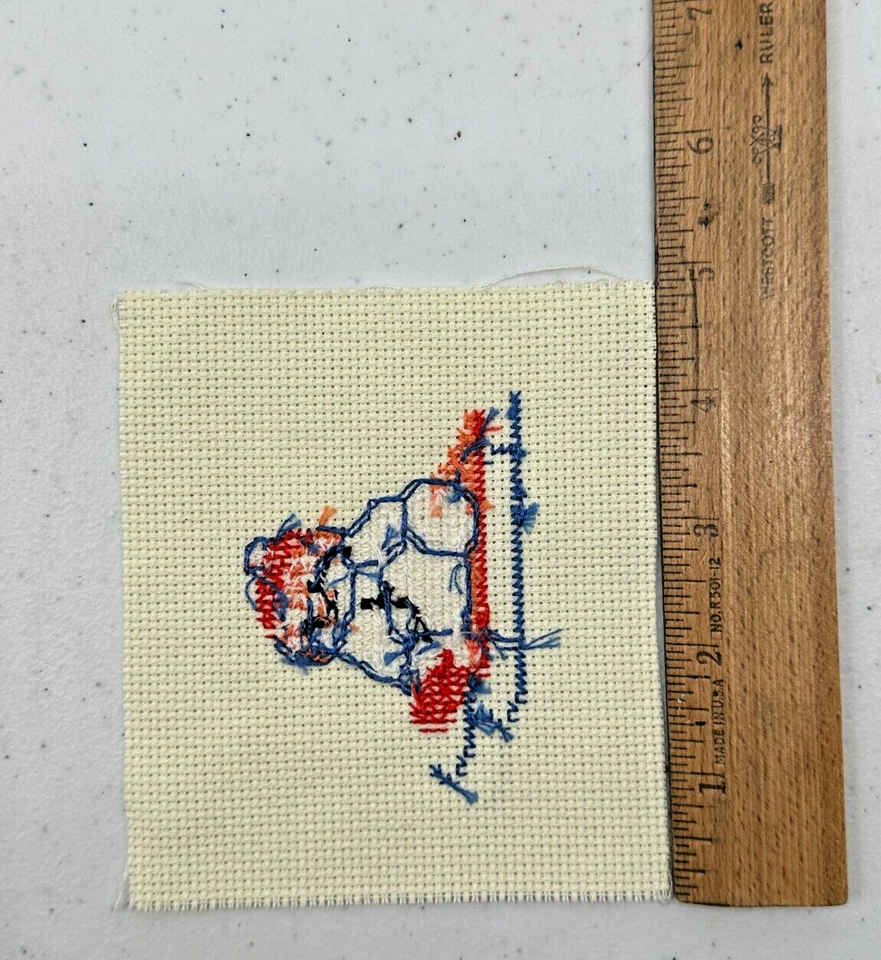 Cross Stitch Whimsical Snowman Riding On His Sled Winter Holiday ...