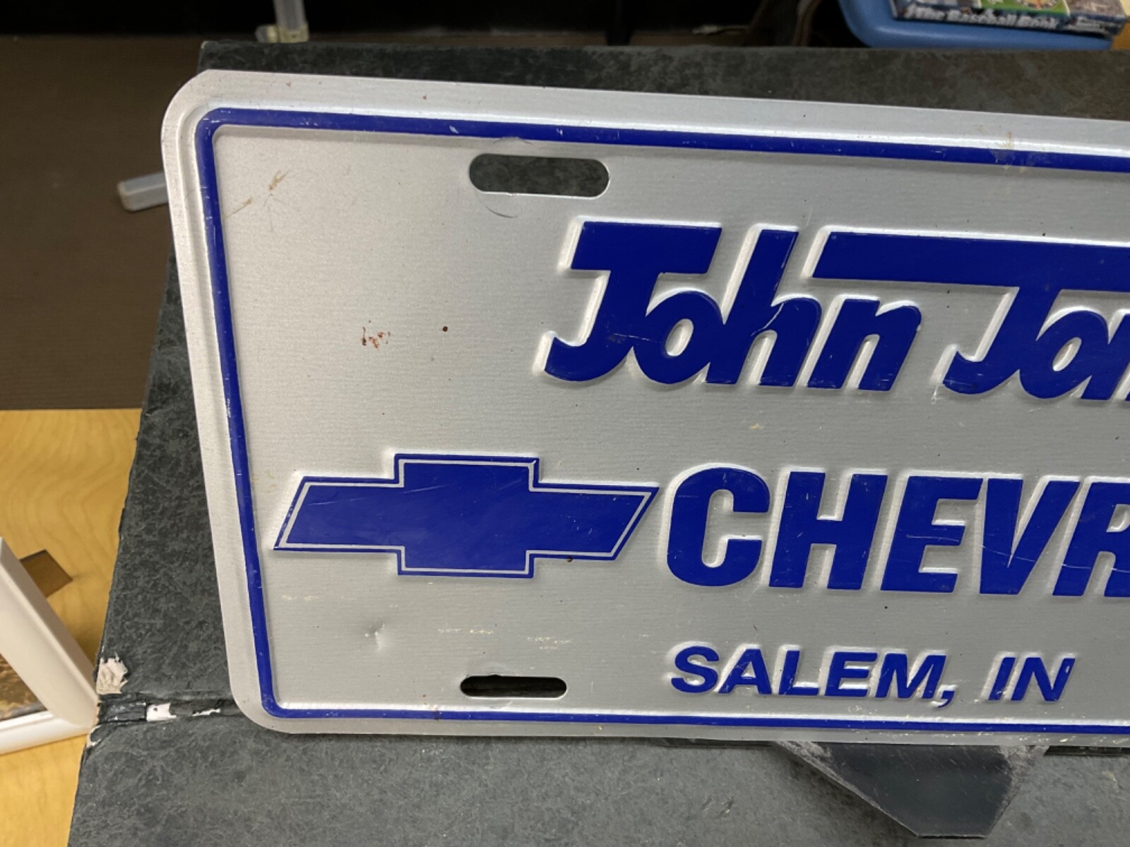 Dealership License Plate Vintage John Jones Chevrolet Salem Indiana ...
