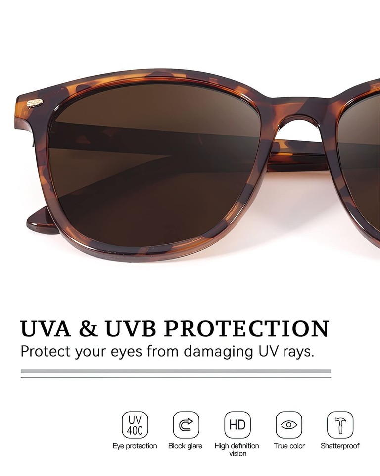 2 Packs Sunglasses for Women Polarized UV400 Protection Lens Big ...