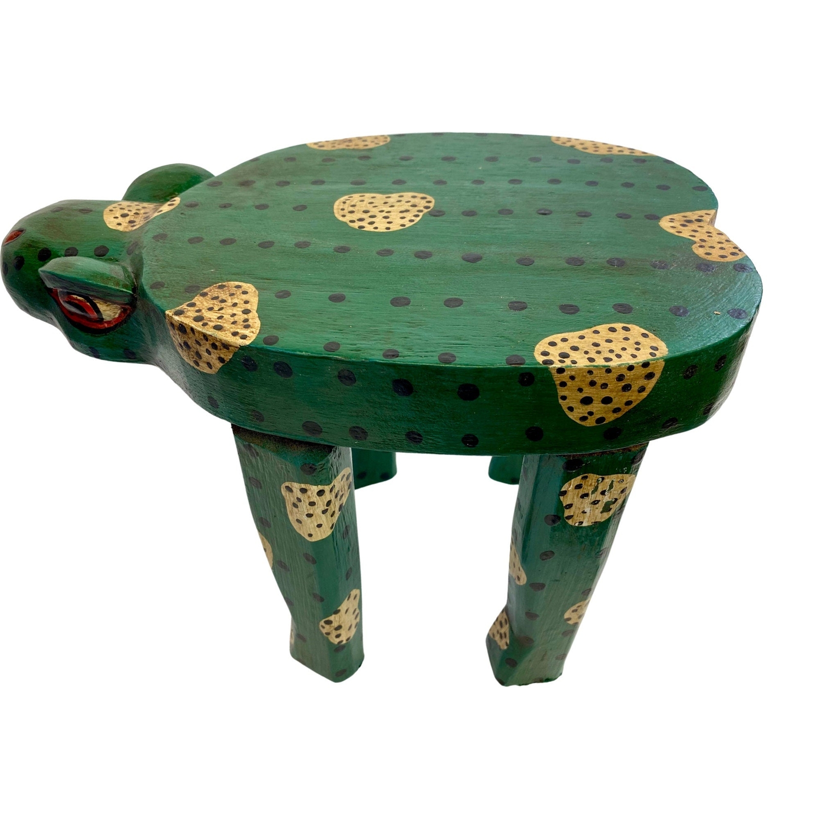 Lucky Green Frog Toad Plant Stand Balinese Hand Carved Wood Amphibian ...