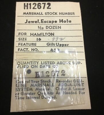 HAMILTON 992B Upper Escape Hole Jewel for Parts/Repair/Spares | eBay