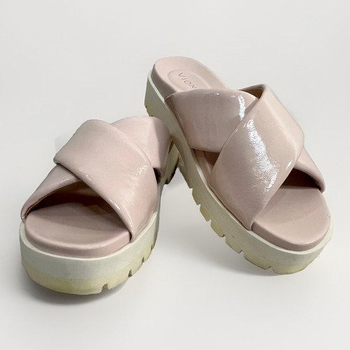 Vionic Women’s Vespa Leather Cross Strap Platform Slip-on Sandal Size 7 ...
