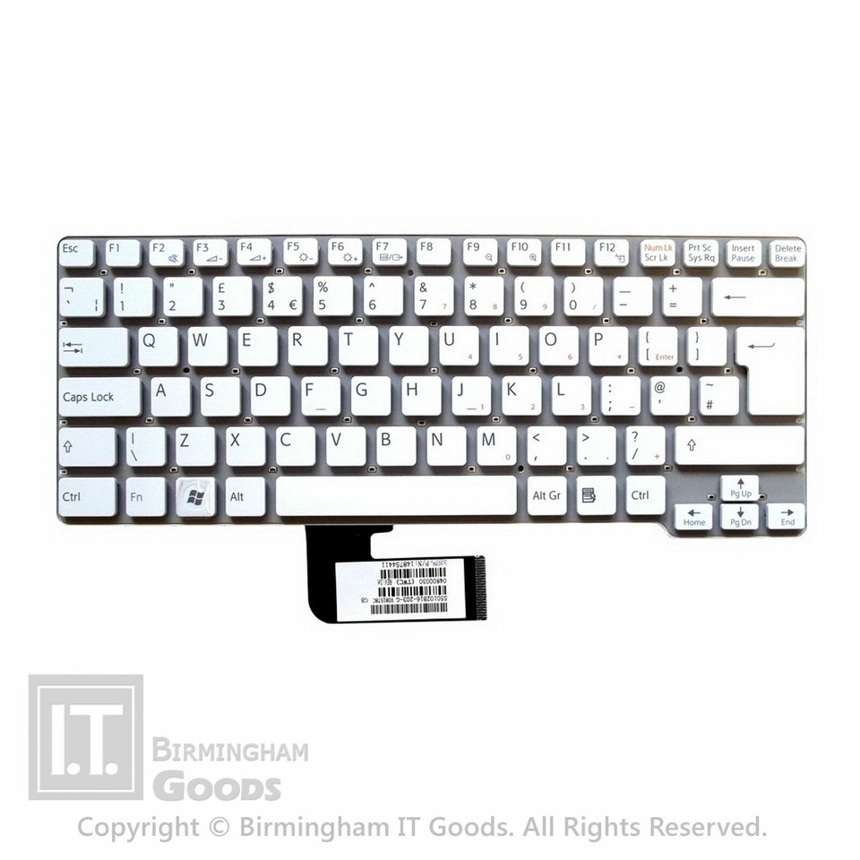 SONY VGN-CW UK KEYBOARD 148755611 148754411 WHITE | eBay