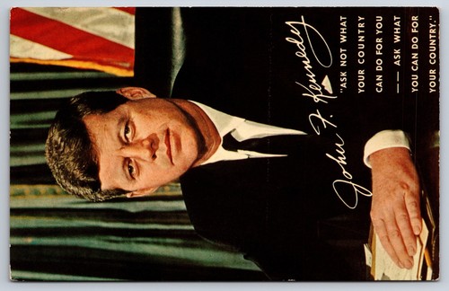Postcard- JOHN F KENNEDY ASK NOT WHAT YOUR COUNTRY CAN DO FOR YOU QUOTE ...