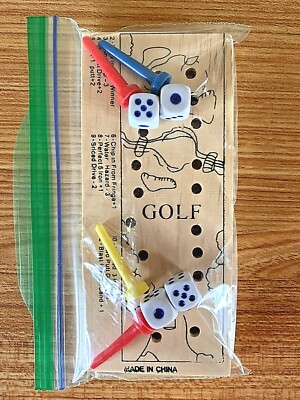 GOLF - Wood Dice and Peg Travel Game, 4 players, dice and pegs for 4 | eBay