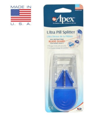 Apex Pill Cutter Splitter Stainless Steel Retracting Blade Guard, Made ...