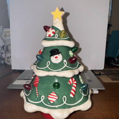 Hallmark Gumdrop Ceramic Christmas Tree Musical Revolving Rotating ...