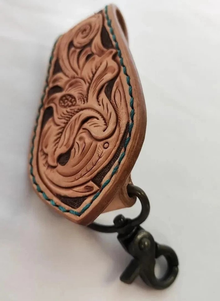 Handmade Genuine Leather Key Slim Keychain Leather Key strap, Leather ...