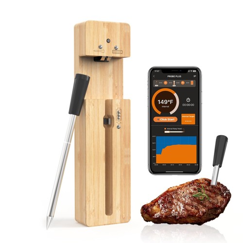 Smart Wireless Meat Thermometer, Bluetooth Food Thermometer for Grill ...