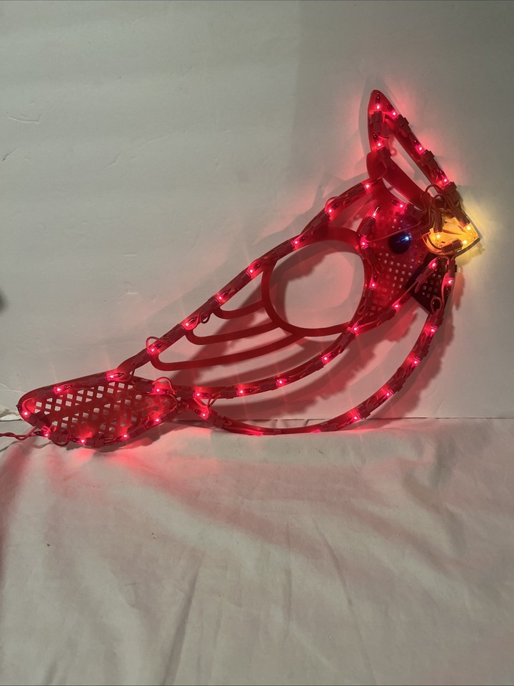 Holiday Time Christmas Red Cardinal Bird Lighted 20" Hanging Decor In/Out Door | eBay