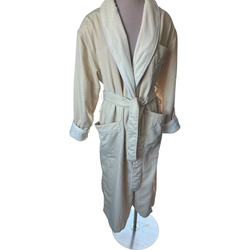 EUC The Lodge at Pebble Beach Lined Terry/ Modal Robe in Tonal Cream ...