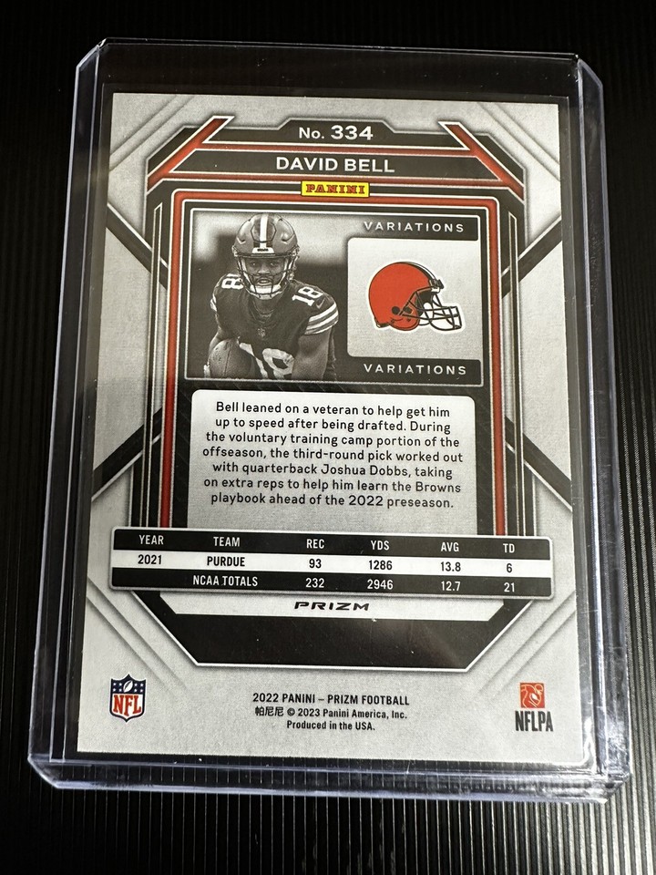 2022 Panini Prizm #334 David Bell Rookie RC Silver SP Negative ...