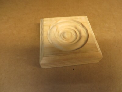 DOOR WINDOW CASING CORNER BLOCK ROSETTE 3-3/8" x 3-3/8" x 1" # R318 NOS ...