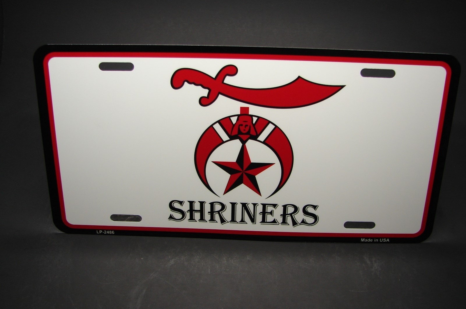 SHRINERS METAL CAR LICENSE PLATE TAG. SHRINERS INTERNATIONAL CAR ...