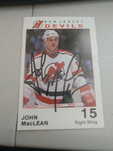 John MacLean New Jersey Devils Team Issued card 1987-88 Autographed w ...