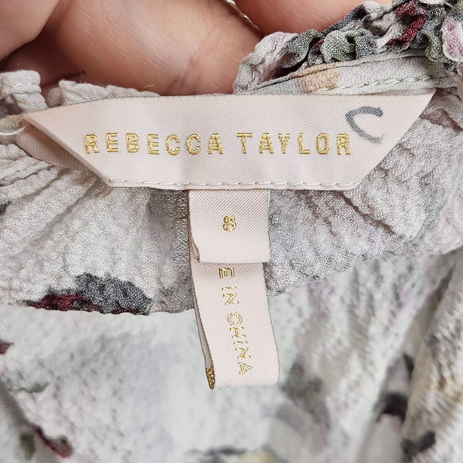 Rebecca Taylor Sofia Floral Print Silk Button Front T… - Gem