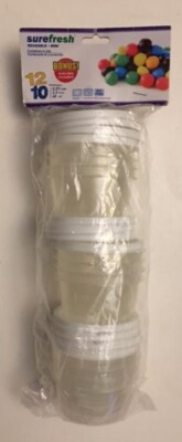 12 pcs Sure Fresh mini storage round containers with lid Portion ...