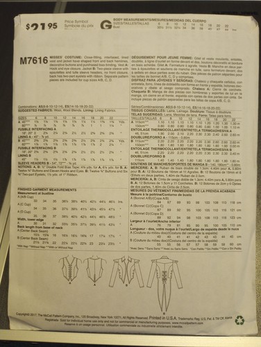 McCall's Costumes Yaya Han sewing patterns lot M7616 & M7644 Sizes 6-8 ...